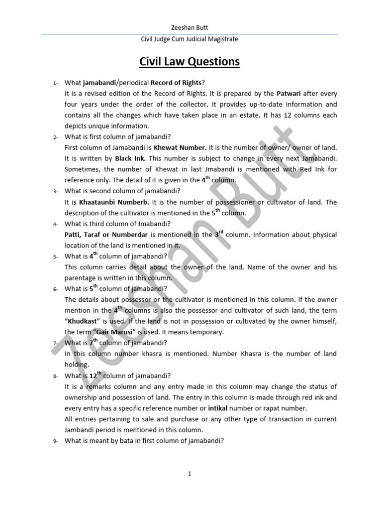 Civil Law Questions | PDF | Lawsuit | Res Judicata