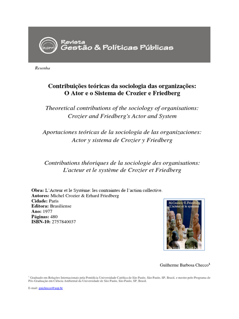 1977 - Crozier e Friedberg | PDF | Competência (Recursos Humanos) | Conhecimento