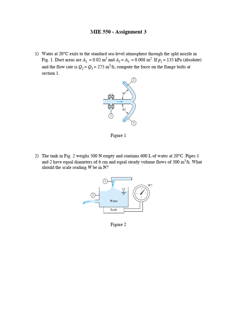 Fluid Mechanics Assignment 3 Problems | PDF | Pressure | Flow Measurement