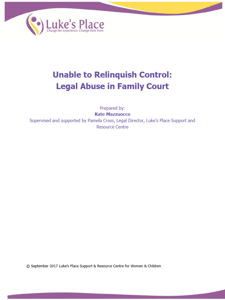 Unable To Relinquish Control - Legal-Abuse in Family Court | PDF ...