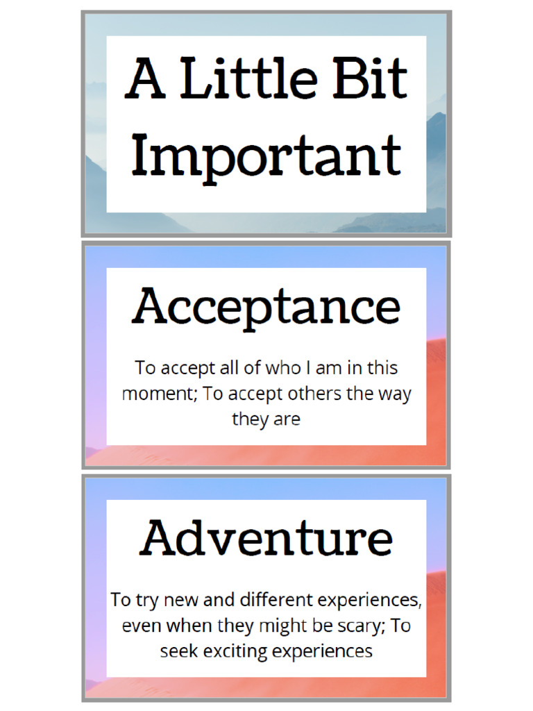 Values Cards | PDF