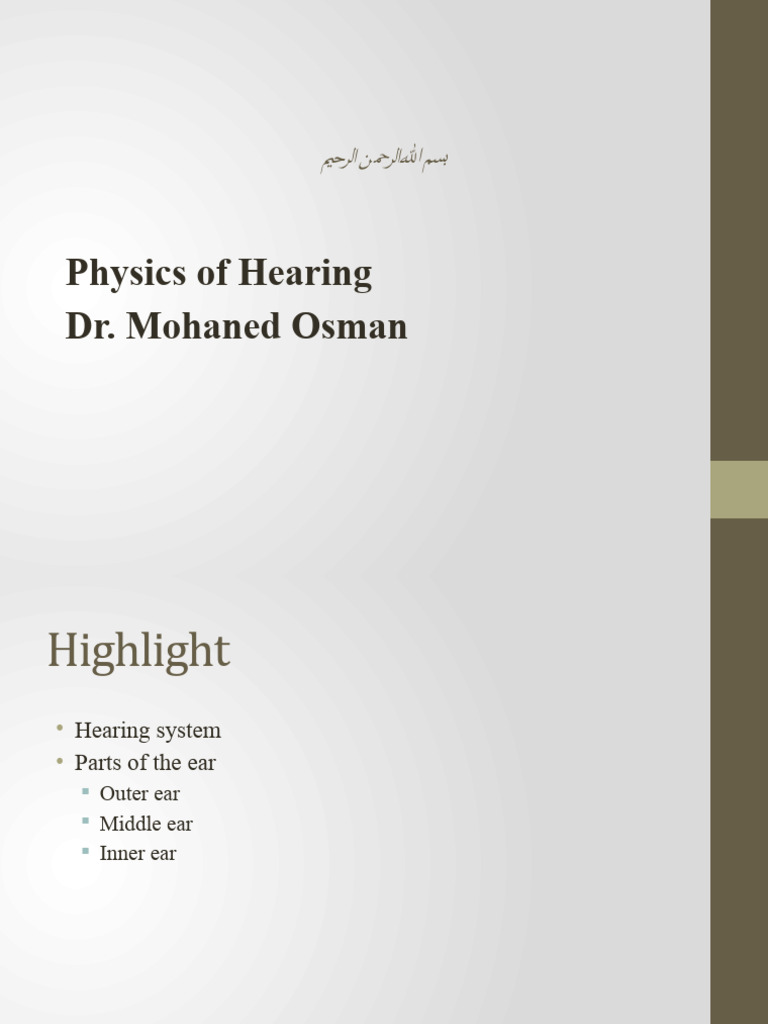 Physics of Hearing | PDF