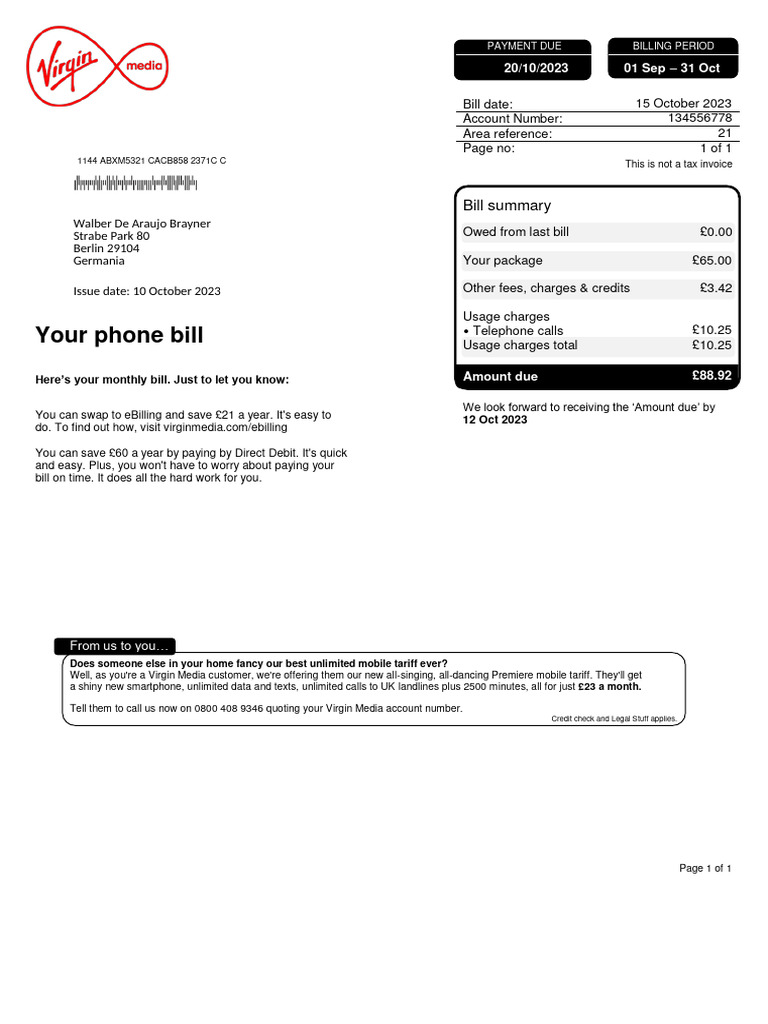 Mobile Bill | PDF | Invoice | Service Industries