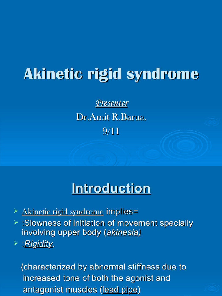 Akinetic Rigid Syndrome | PDF