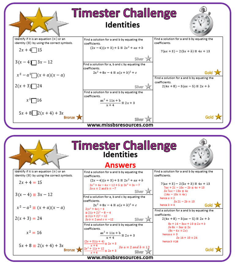 Identities | PDF | Equations | Mathematical Objects