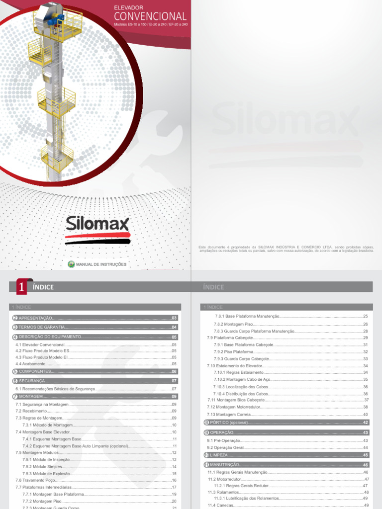 Manual Elevador Ei Es Ef | PDF | Parafuso