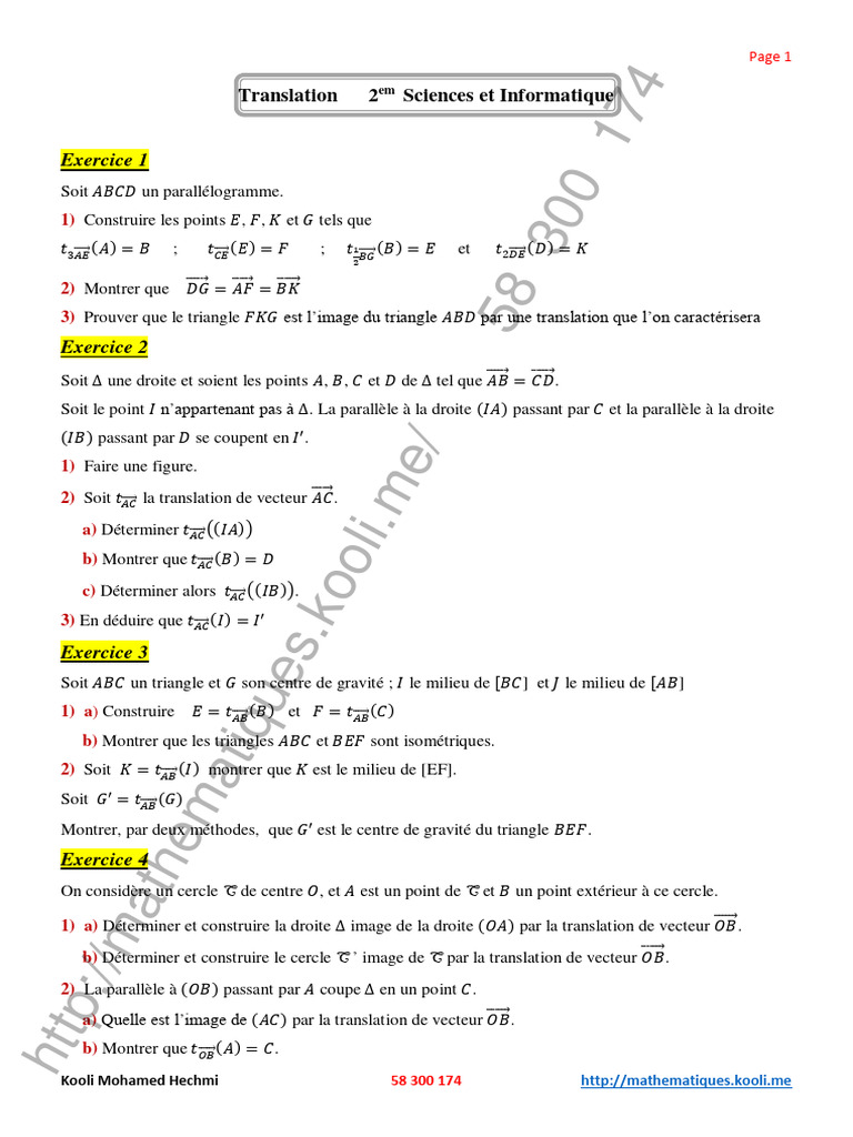 Exercices de Mathématiques 2ème Science | PDF | Triangle | Concepts ...