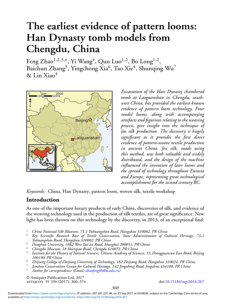 Div Class Title The Earliest Evidence of Pattern Looms Han Dynasty Tomb Models From Chengdu ...