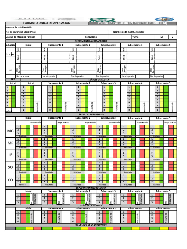 Formato Prueba EDI para Evaluación Infantil | PDF