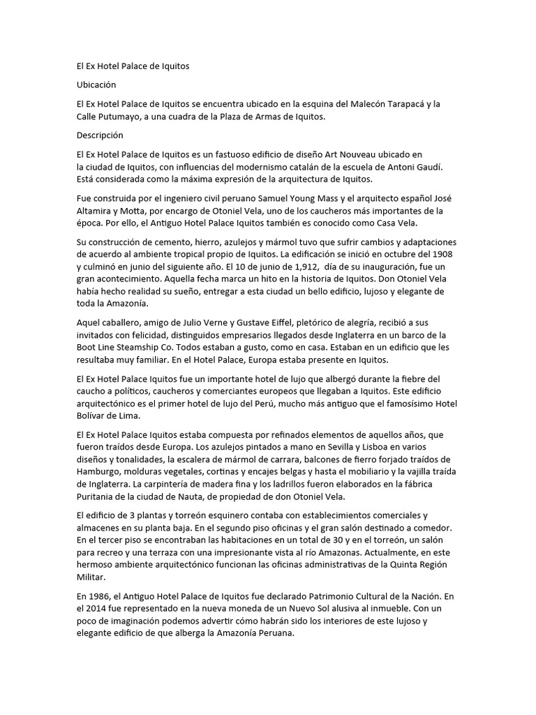Hotel Ex Palace | PDF | Viajes y turismo | Hogar, jardinería y bricolaje