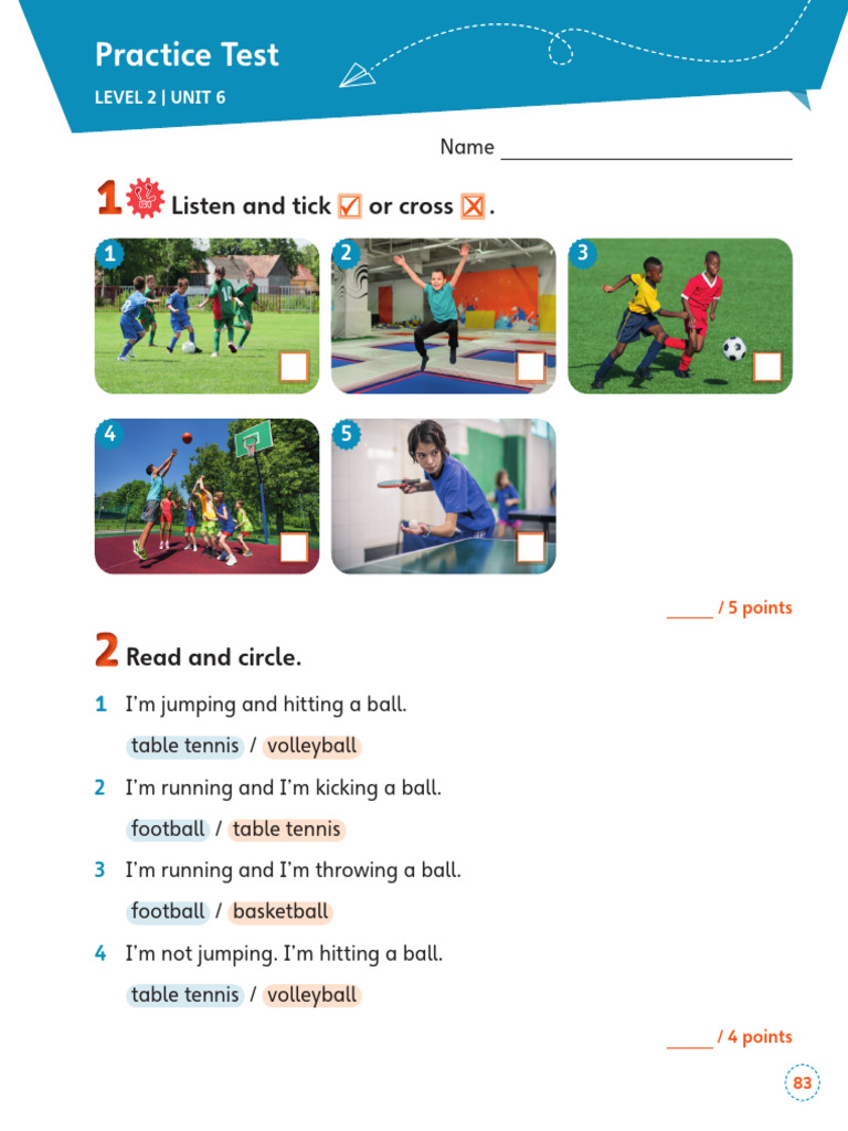 English Code BrE L2 Practice Test U6 | PDF | Games Of Physical Skill ...