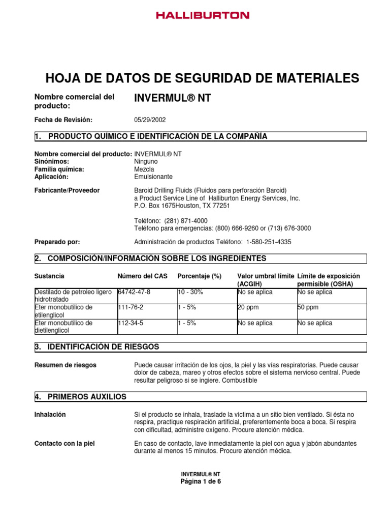 Invermul NT | PDF | Agua | Combustión