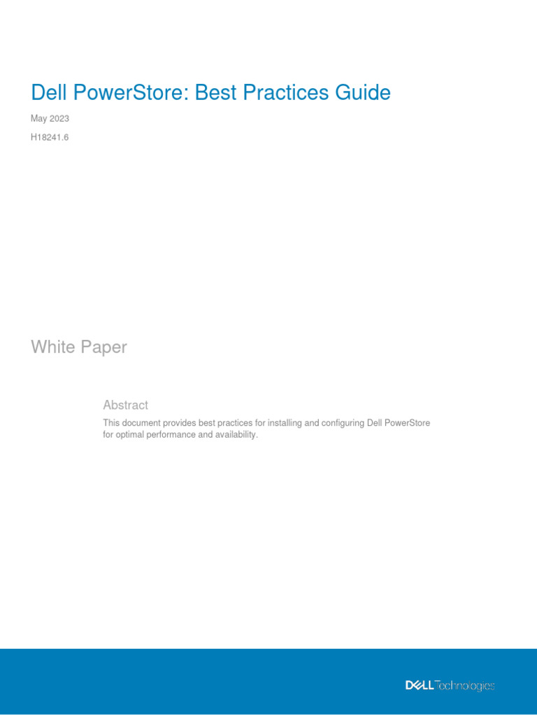 H18241 Dell Powerstore Best Practices Guide Pdf Computer Network Network Switch 3423