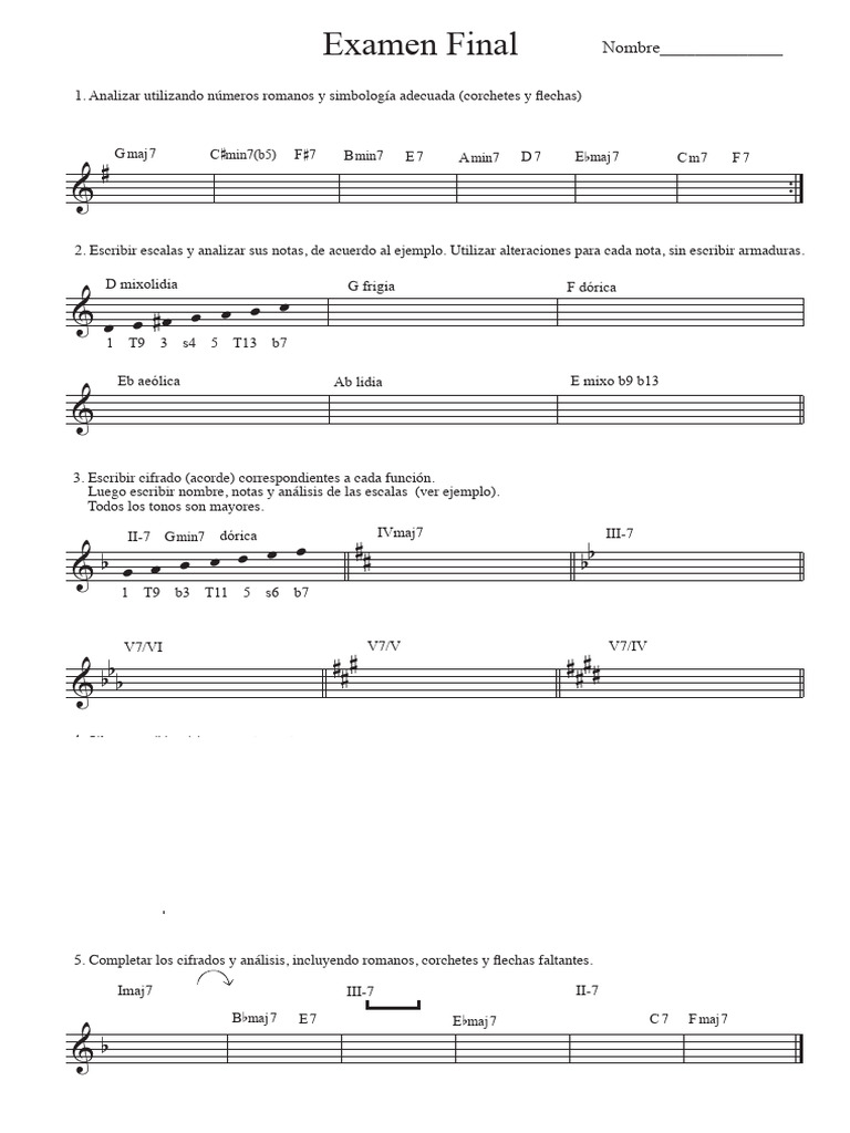 Prácticas 4 Examen Final Música | PDF | Escalas musicales | Teoría musical