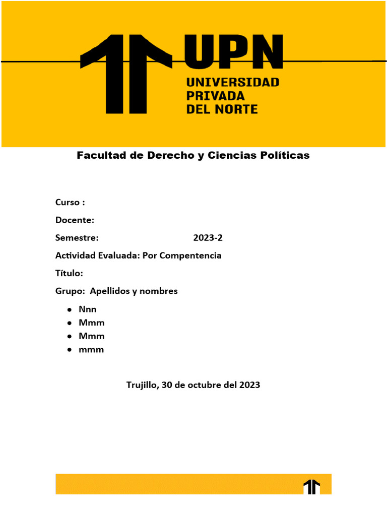 Modelo de Caratula Upn Marcs t4 | PDF