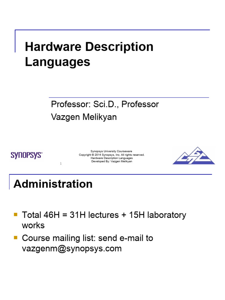 HDL Outline | PDF | Hardware Description Language | Electronics