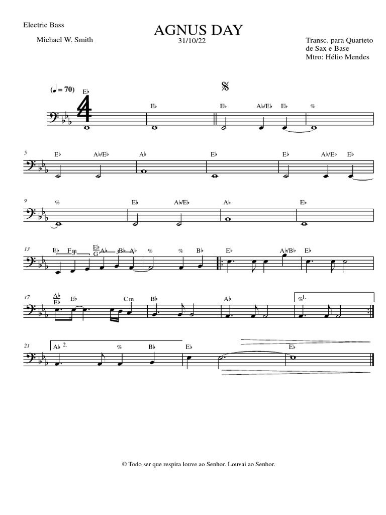 AGNUS DAY - Electric Bass - Musx | PDF