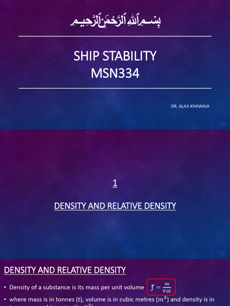 Ship Stability | PDF | Quantity | Physical Quantities