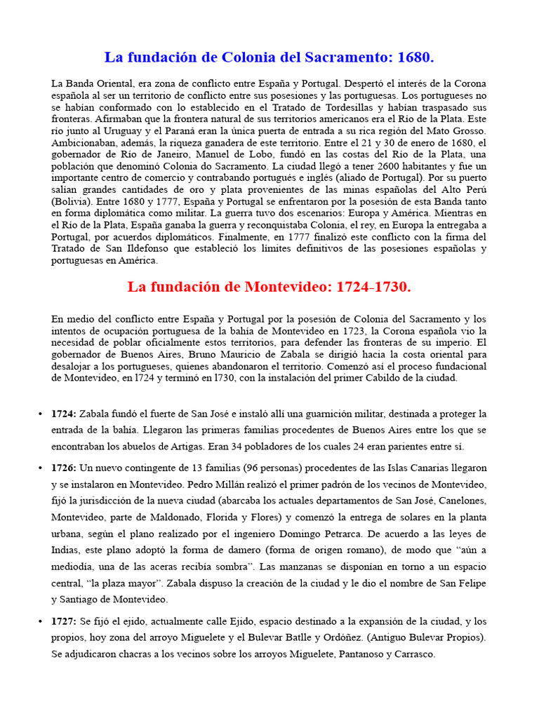 Fundación de Colonia y Montevideo. | PDF | Uruguay