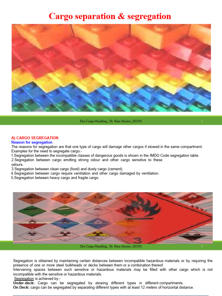 Cargo Separation & segregation-INSPECTION AND PREPARATION OF HOLDS ...