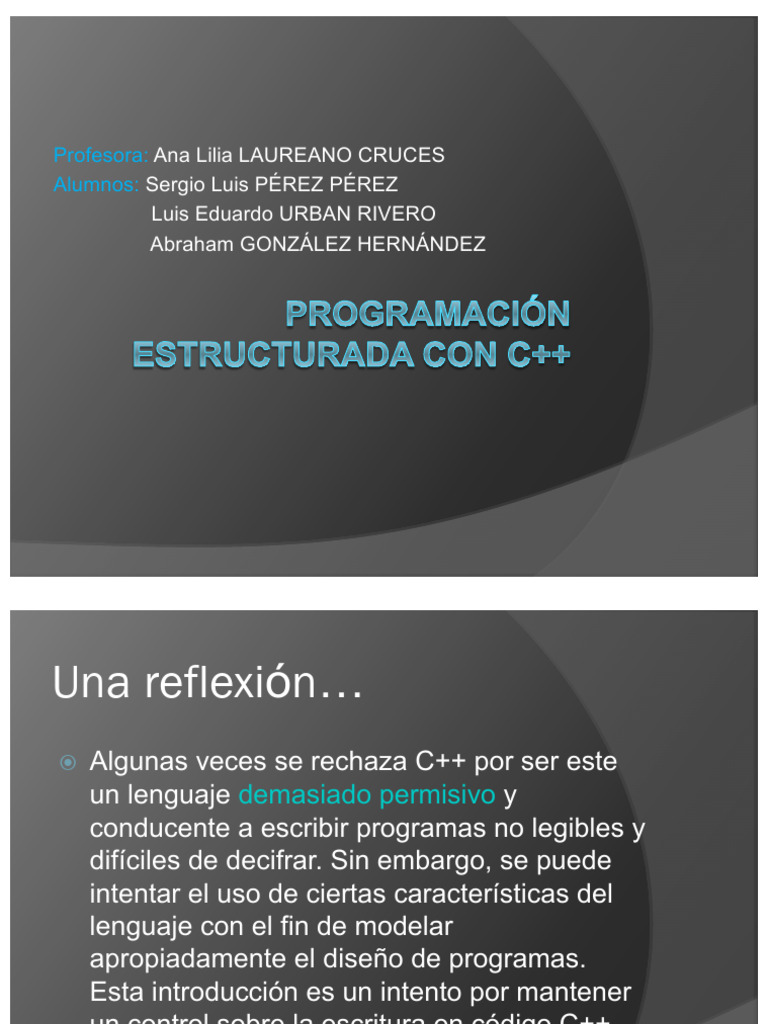 Programacion Estructurada en C++ | PDF | C ++ | Programación de ...