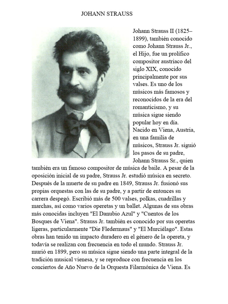 Johann Strauss II | Descargar gratis PDF | Richard Strauss | Música clásica