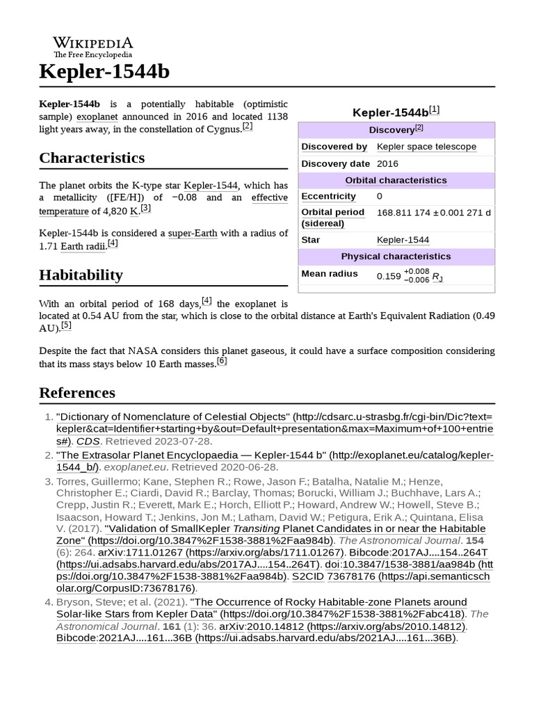 Kepler 1544b | Download Free PDF | Exoplanet | Planets