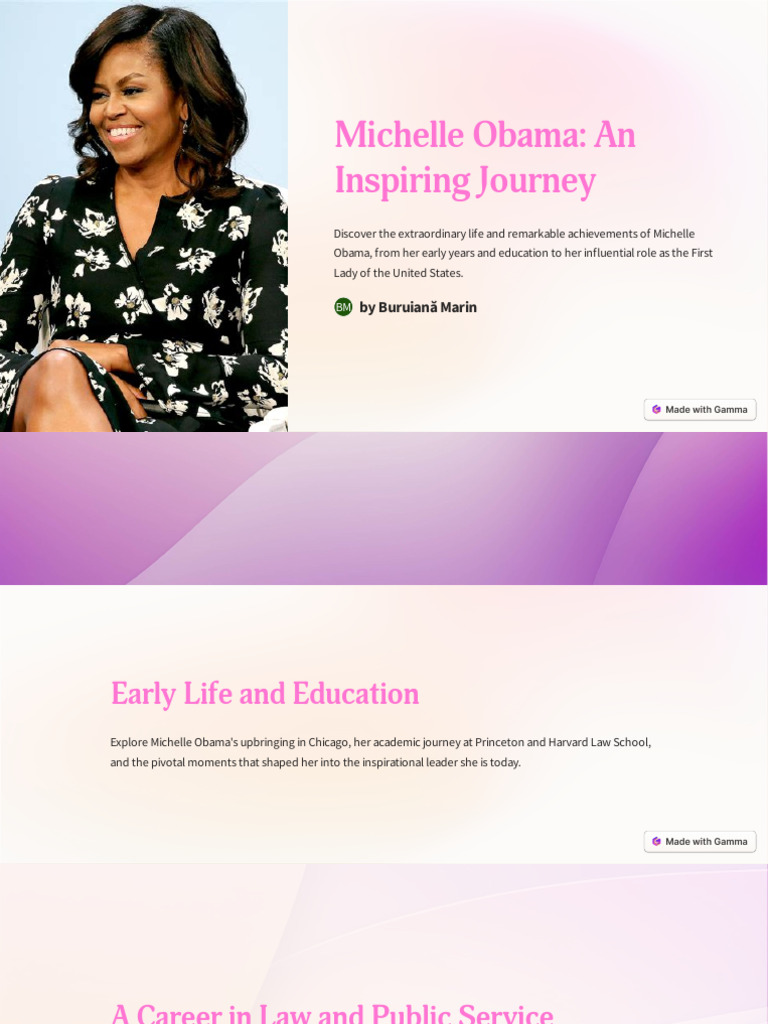 Michelle Obama An Inspiring Journey | PDF | Michelle Obama