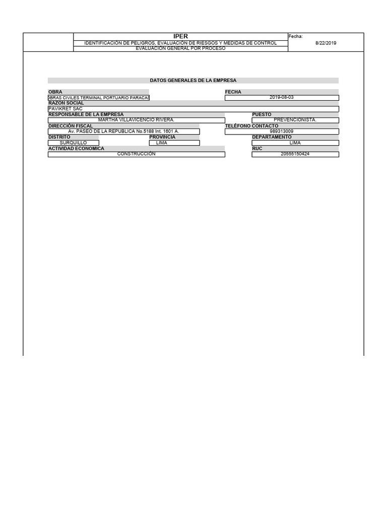 CCPSM-001-400-FRM-005-Rev.00 IPERC - ABASTECIMIENTO DE COMBUSTIBLE ... CCPSM-001-400-FRM-005-Rev.00 IPERC - ABASTECIMIENTO DE COMBUSTIBLE ...