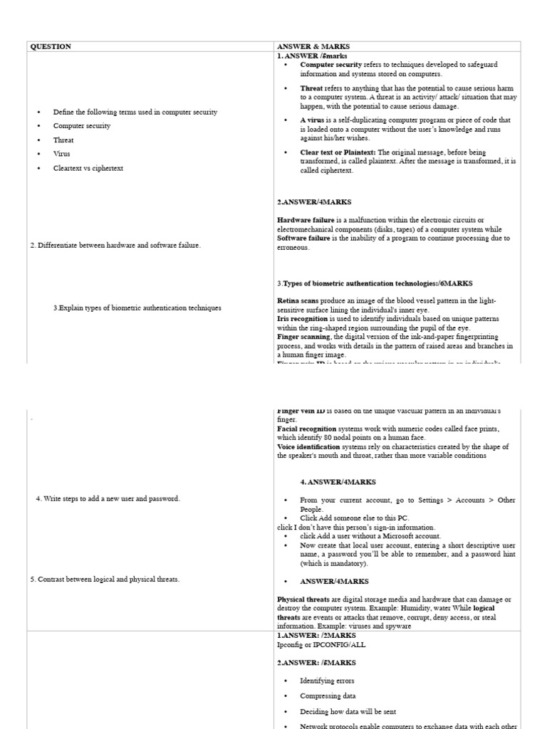 VAKEV S6 Computer Sample Qu&Ans | PDF | Osi Model | Computer Network