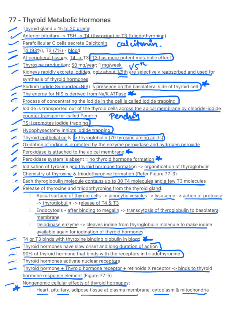 77 - Thyroid Metabolic Hormones | PDF | Thyroid Stimulating Hormone | Thyroid