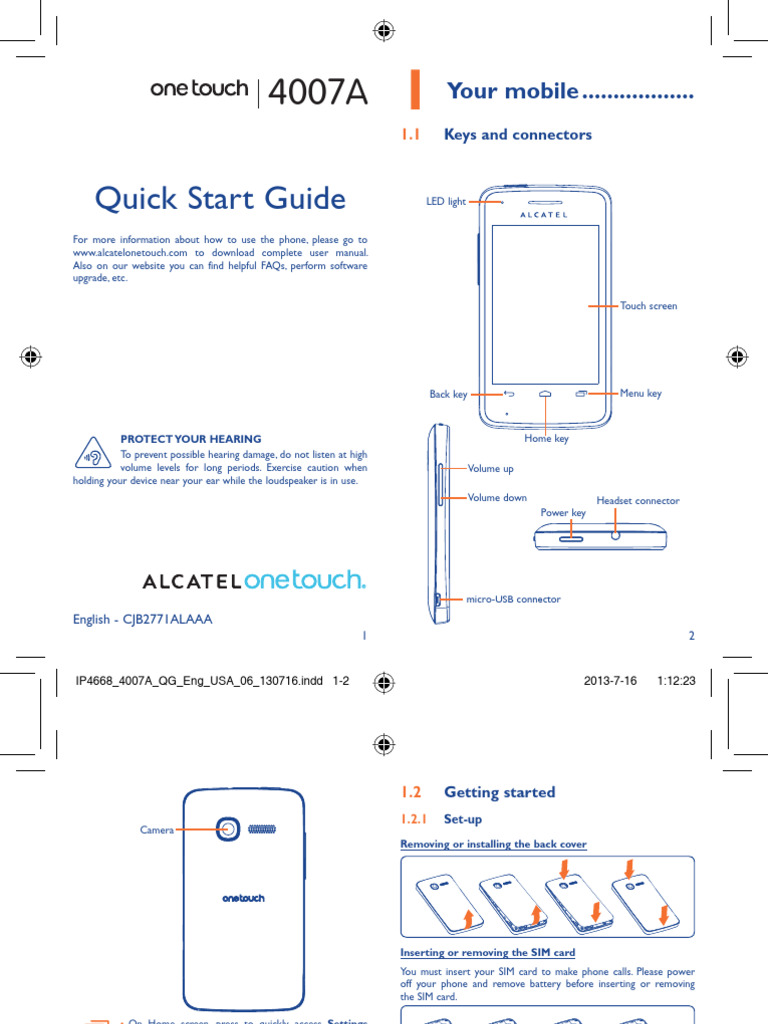 Alcatel CJB2771ALAAA Quick Start Guide | PDF | Wi Fi | Computer Keyboard