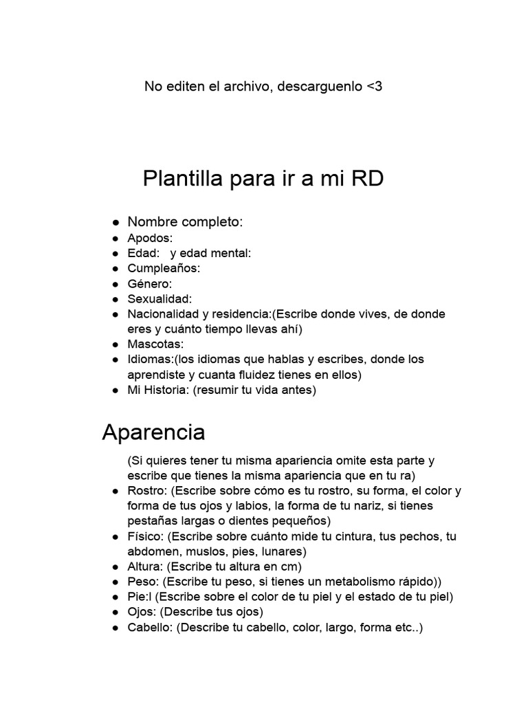 Plantilla para Tu RD - 3 | PDF