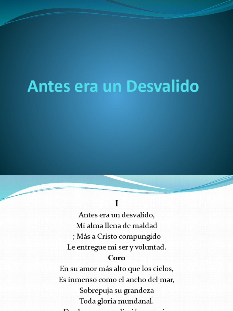 Antes Era Un Desvalido | PDF
