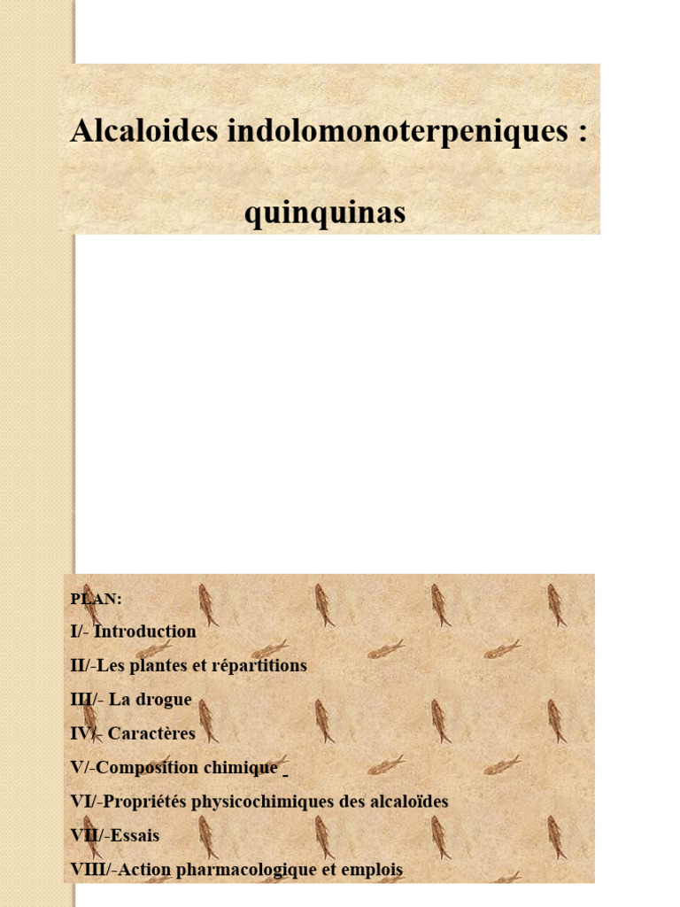 Propriétés et usages des quinquinas | PDF | Alcaloïde