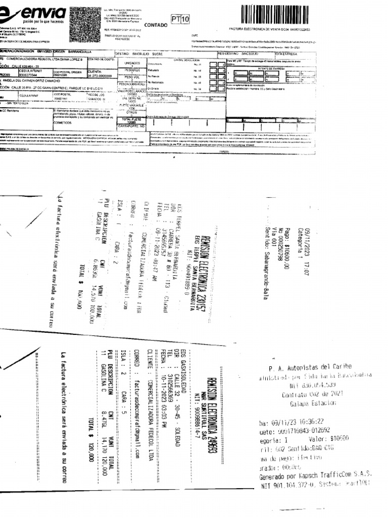 Flete, Combustible y Peajes | PDF