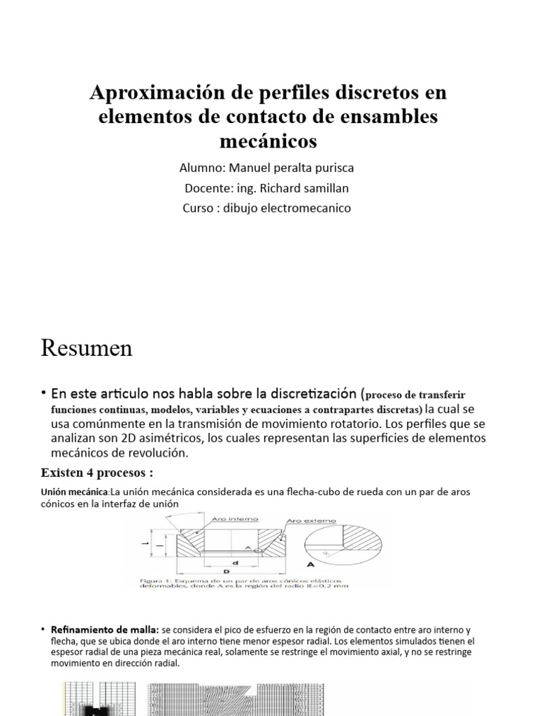 Aproximación de Perfiles Discretos en Elementos de Contacto | PDF ...