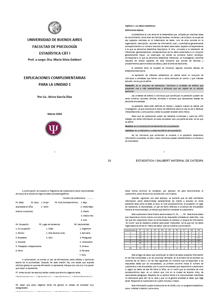 Unidad 1 Explicaciones Complementarias Al 28-7 | PDF | Nivel de medida | Medición