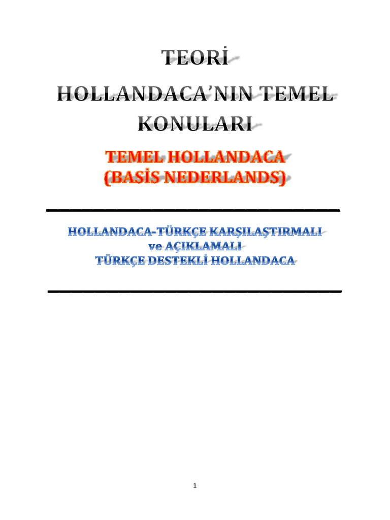 Temel-Basit Hollandaca | PDF