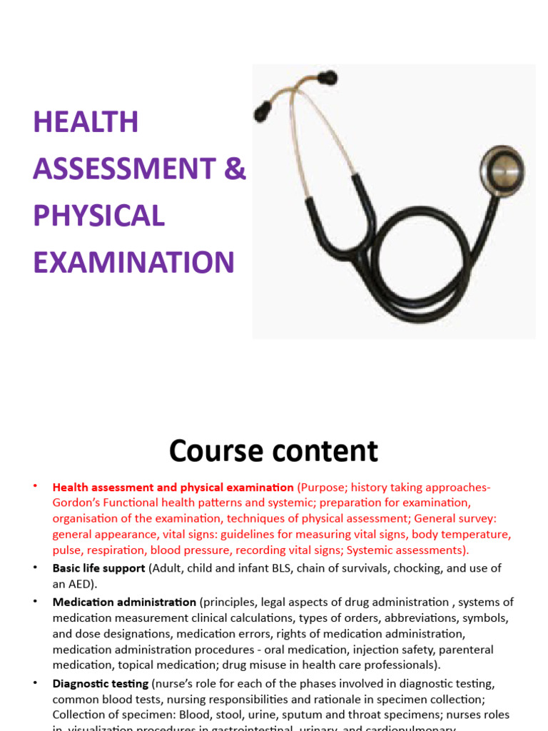 1.0 Health Assessment & Physical Examination - Send | PDF | Nursing ...