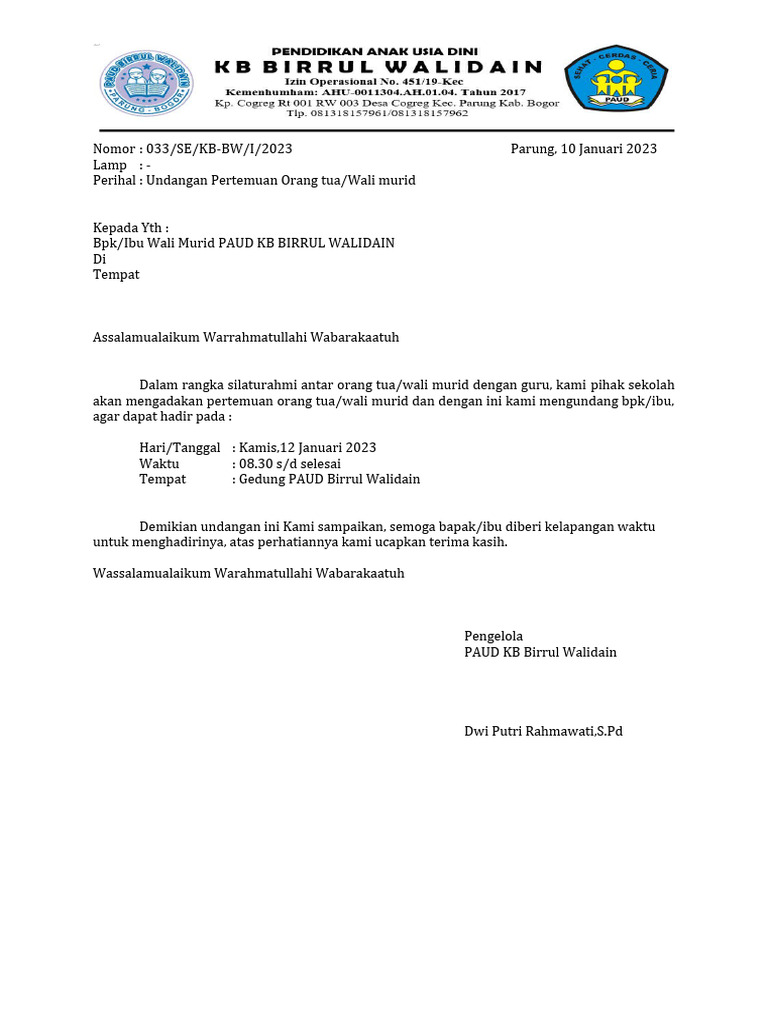 Undangan Parenting | PDF