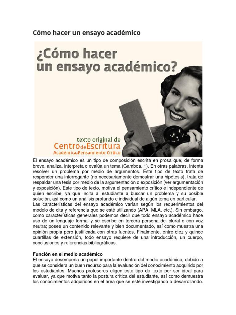 Guía para Ensayos Académicos | PDF | Ensayos