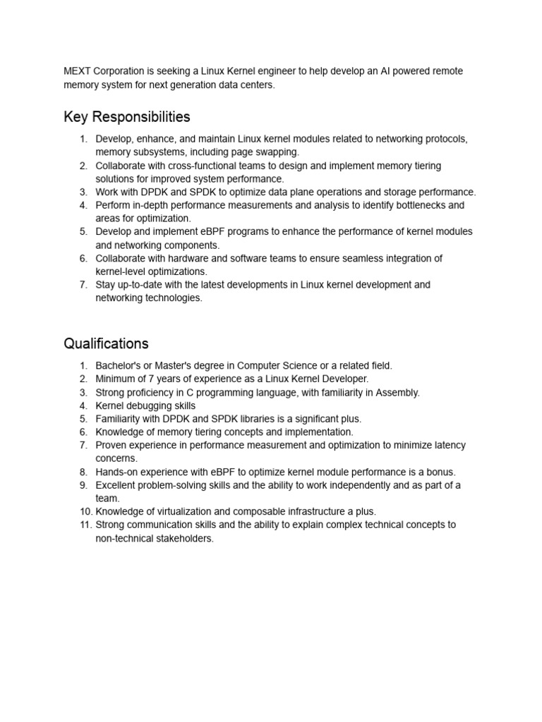 Kernel Engineer | PDF | Computers