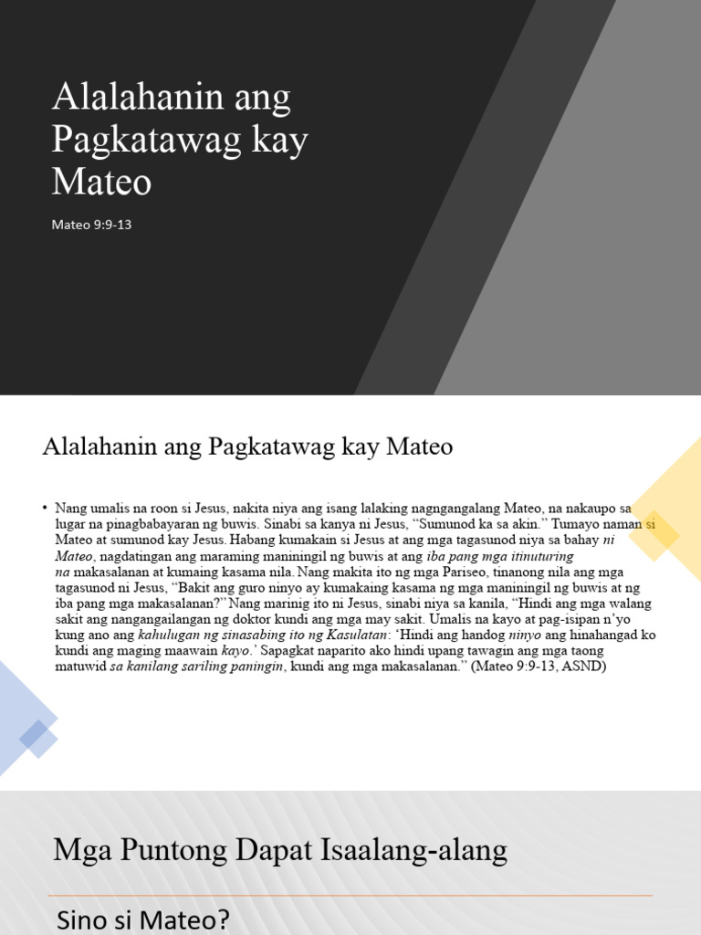 Alalahanin Ang Pagkatawag Kay Mateo | PDF