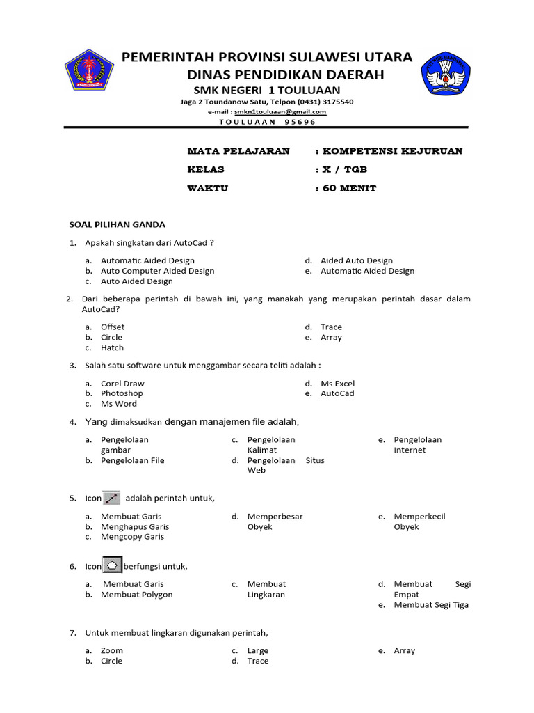 Soal Auto Cad | PDF