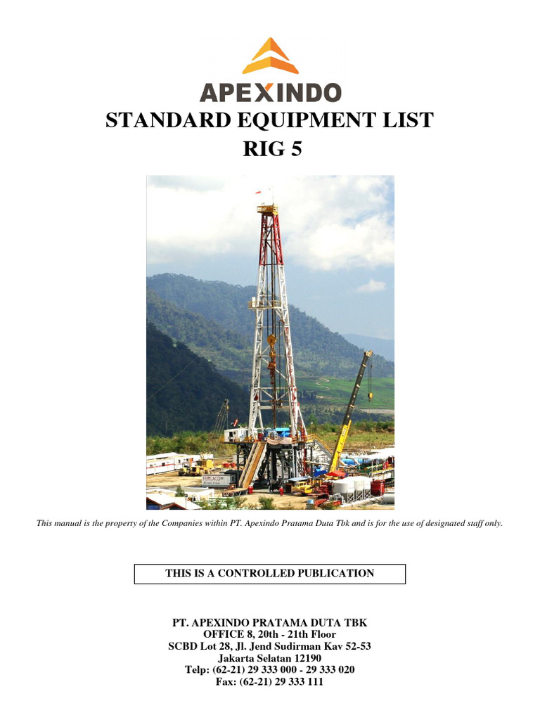 Rig 5 Equipment List Overview | PDF | Horsepower | Mechanical Engineering