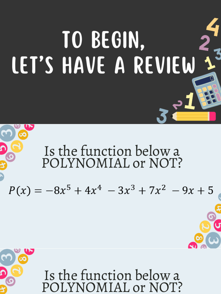 Evaluating Polynomial Functions Guide | PDF | Division (Mathematics) | Polynomial