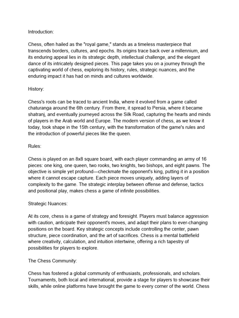 The Royal Game A Journey Through The Chessboard Pdf Chess Board