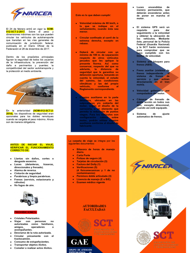 TRIPTICO NARCEA ENLACES LOGÍSTICOS | PDF | Tecnologías automotrices | Coche