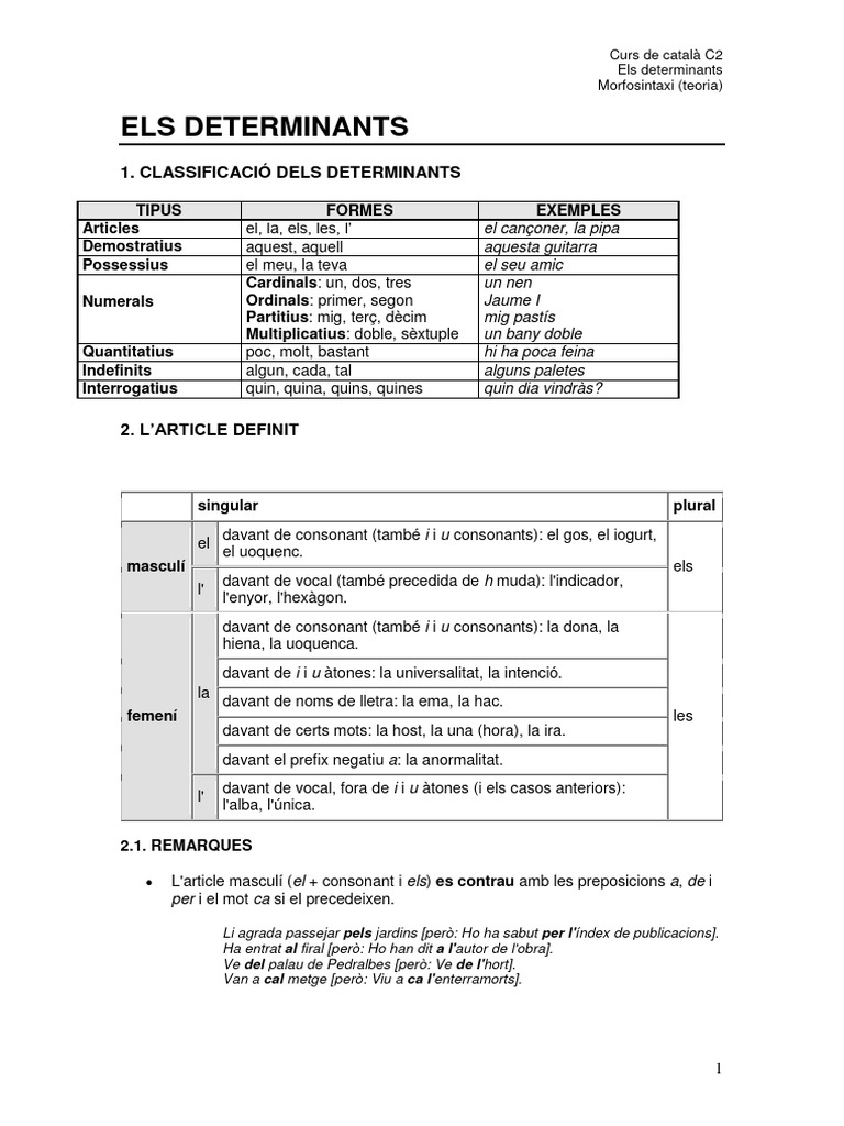 Els Determinants Pdf